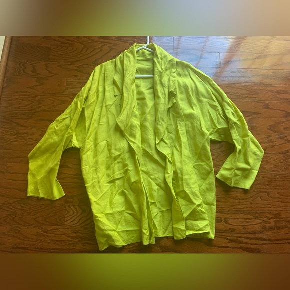 Jackets & Coats | Lemon Linen Jacket Size L | Poshmark